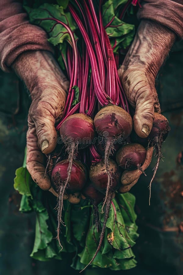 A Beet in the Hands of a Man. Selective Focus Stock Image - Image of ...