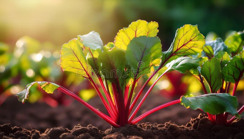 , Beet Leaf Growing in the Garden, Beetroot Leaves Closeup Stock ...
