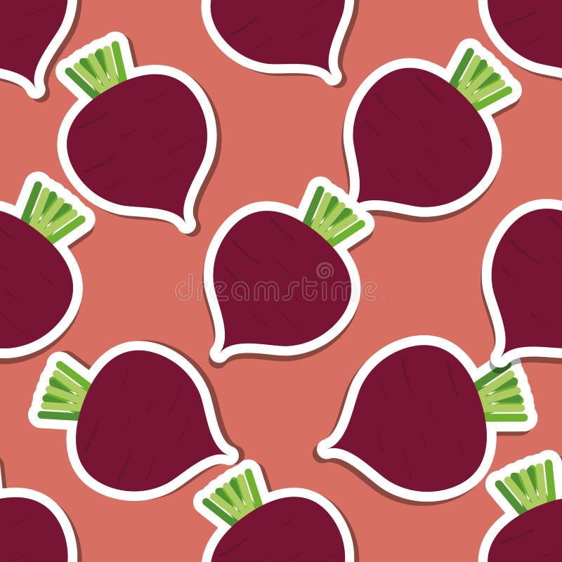 Beet Pattern. Seamless Texture with Beetroot Stock Vector ...