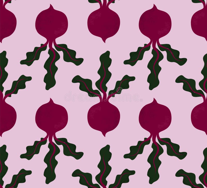 Beet Pattern. Seamless Texture with Ripe Beetroot. Vector Illustartion ...