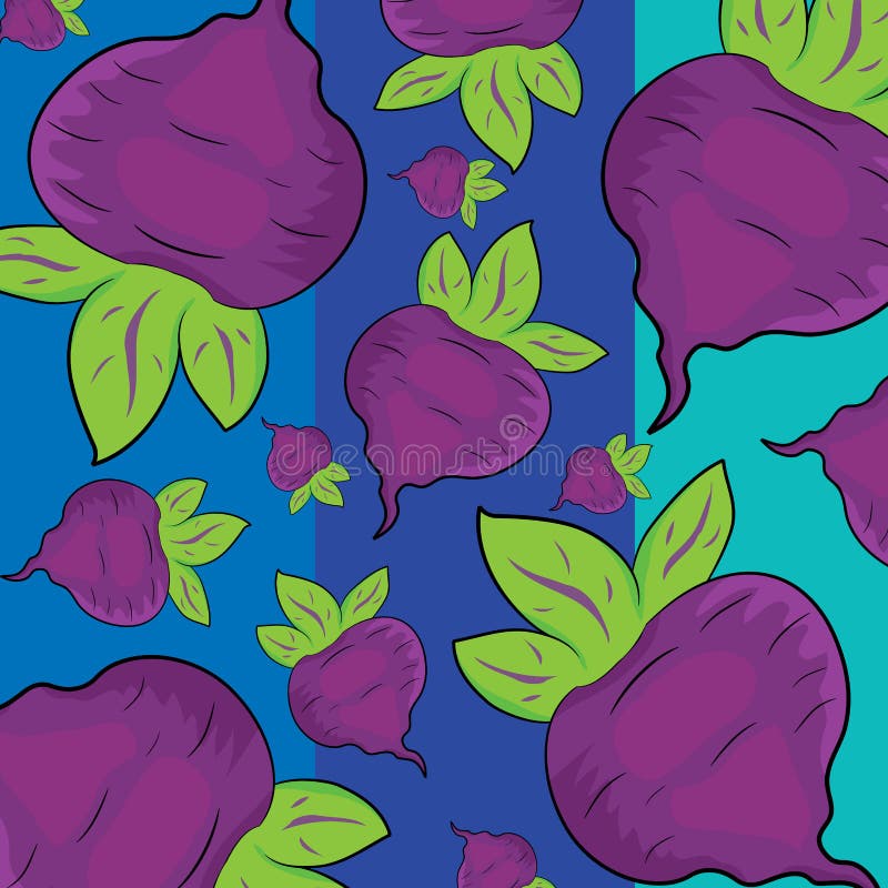 Beet Pattern. Seamless Background with Dark Red Beets Stock Vector ...