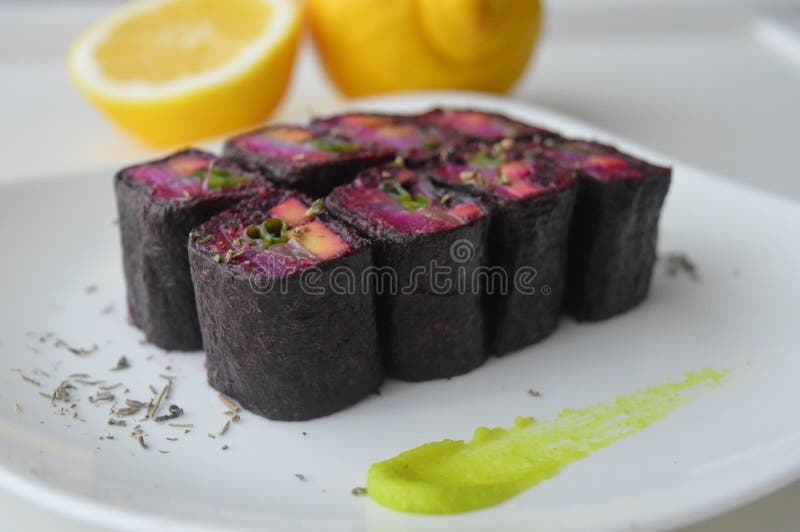 Beet Rolls As Salad `shuba` Stock Photo - Image of appetizer, snack ...