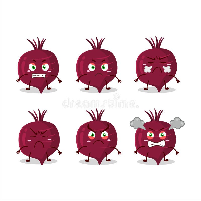 Beet Root Cartoon Character with Love Cute Emoticon Stock Vector ...