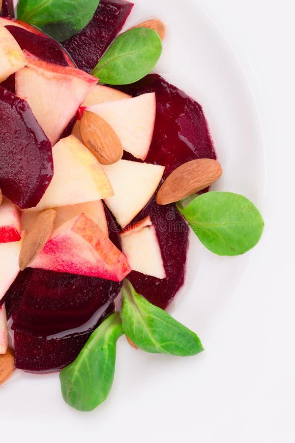 Beet Salad with Spinach and Minced Apple. Stock Photo - Image of minced ...
