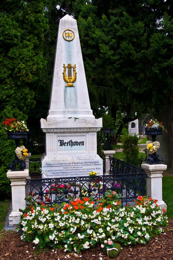 Beethoven Grave at Vienna Central Cemetery Stock Photo - Image of bones ...