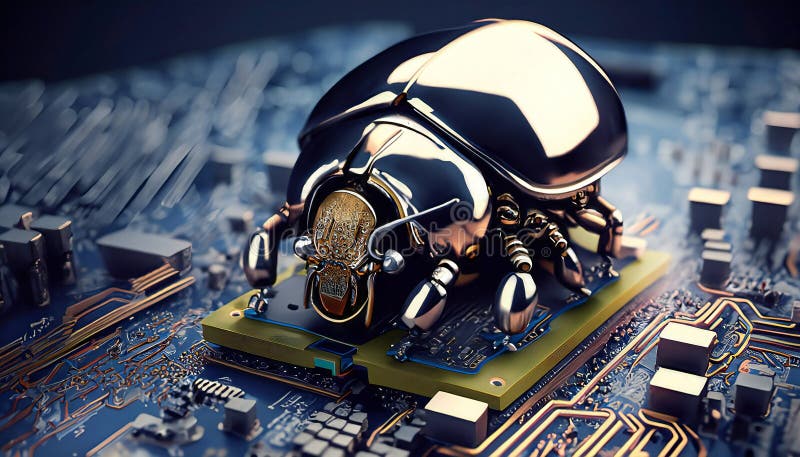 Beetle Attacks and Destroys Electronics. Concept of Computer Virus and ...
