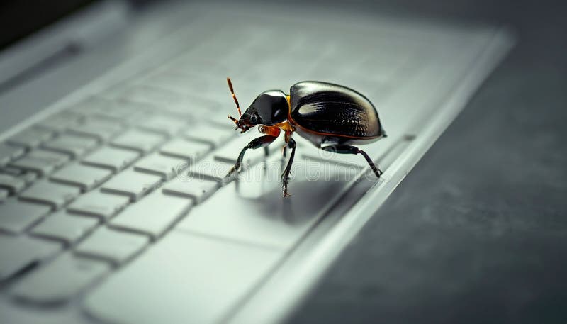 Beetle Attacks and Destroys Electronics. Concept of Computer Virus and ...