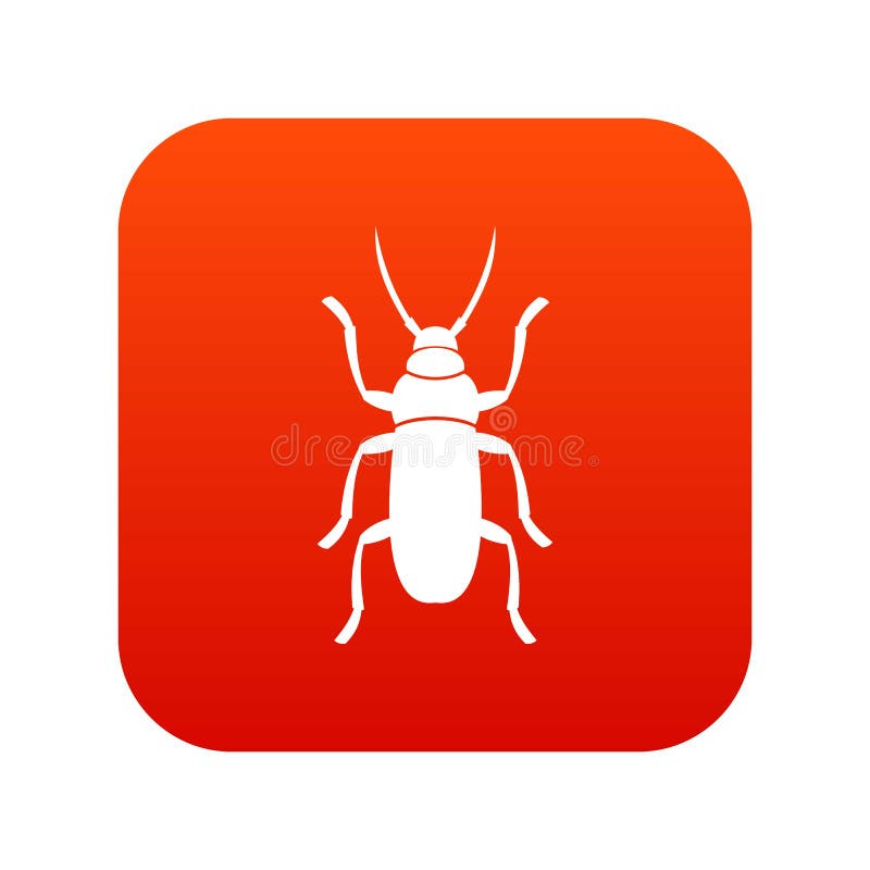 Beetle Bug Icon Digital Red Stock Vector - Illustration of natural ...
