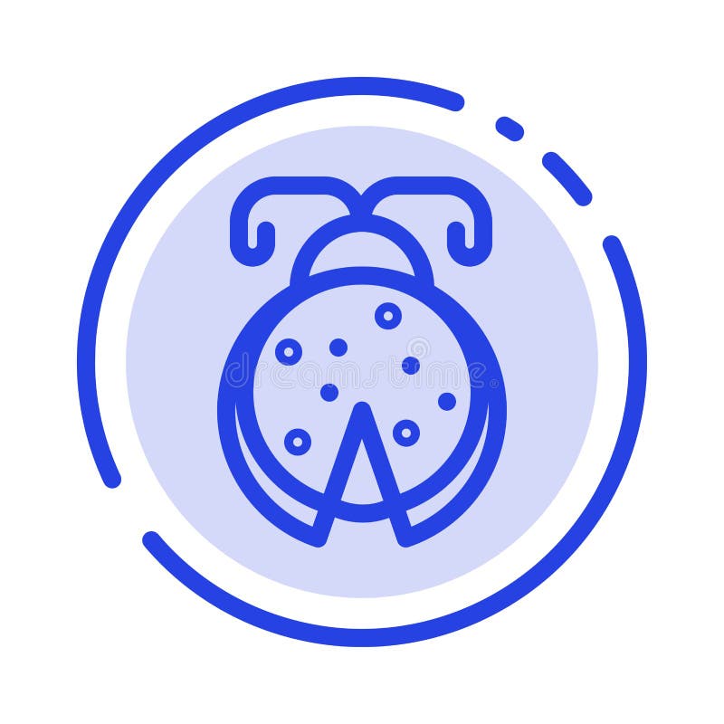Beetle, Bug, Ladybird, Ladybug Blue Dotted Line Line Icon Stock Vector ...