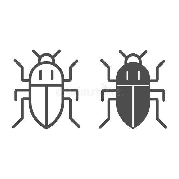 Beetle Bug Line and Solid Icon, Pest Control Concept. Vector Graphics Stock Vector ...