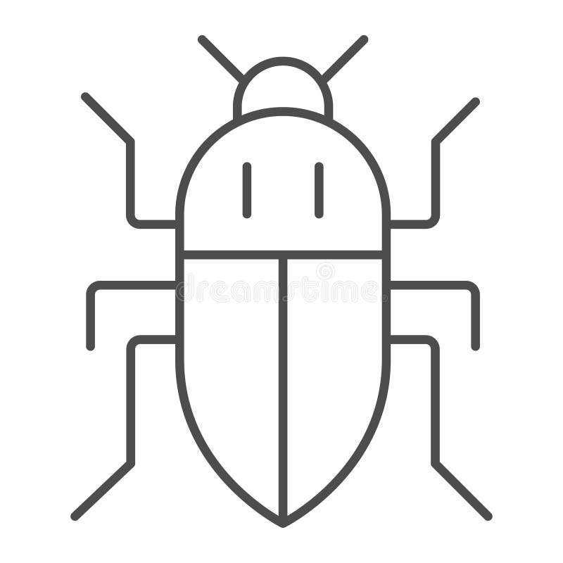 Beetle Bug Thin Line Icon, Pest Control Concept. Vector Graphics Stock ...