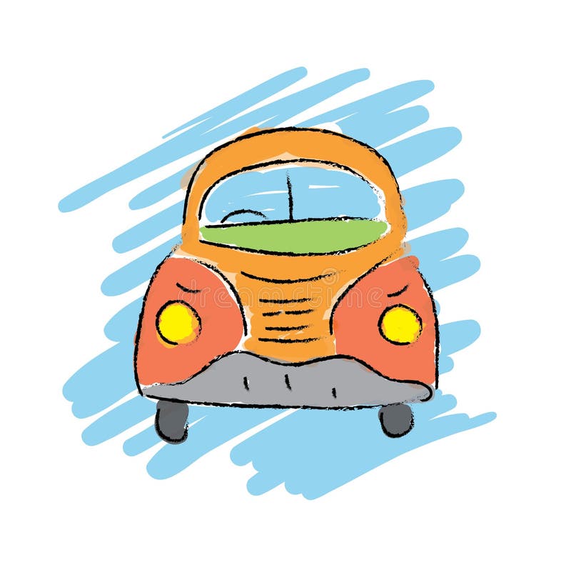 Beetle Car, Hand-drawn Vector Illustration Stock Vector - Illustration ...