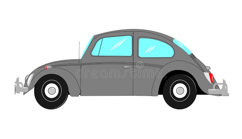 Back view of a vw beetle stock vector. Illustration of retro - 6431036