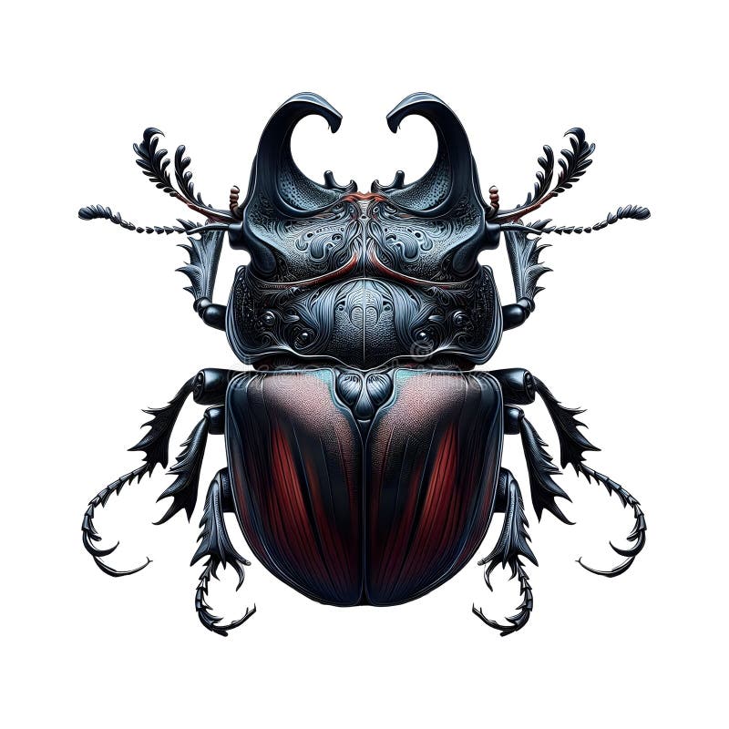 A Beetle with a Crown on Its Head and a Face with a Mouth and Eyes. a ...