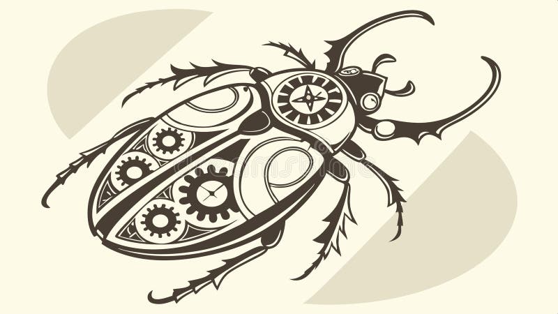 Beetle with Gears Vector, Steampunk Bug, and Mechanical Insect Design ...