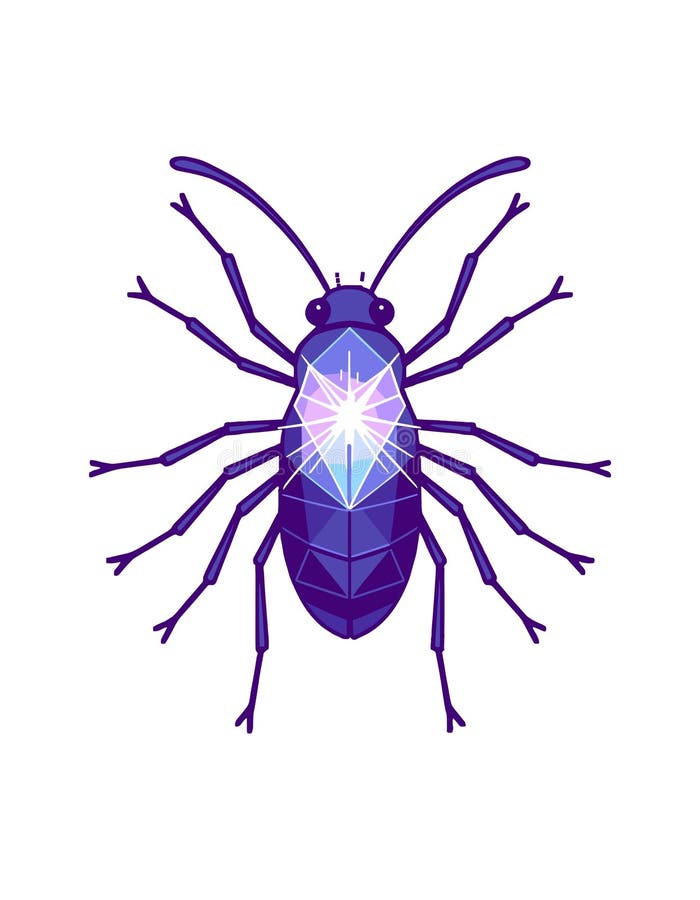 Beetle Insect Geometric Diamond Sparkling Tech Glow Stock Illustration ...