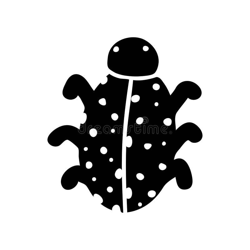 Beetle, Insect, Ladybug Flat Line Art Illustration in Doodle Style ...