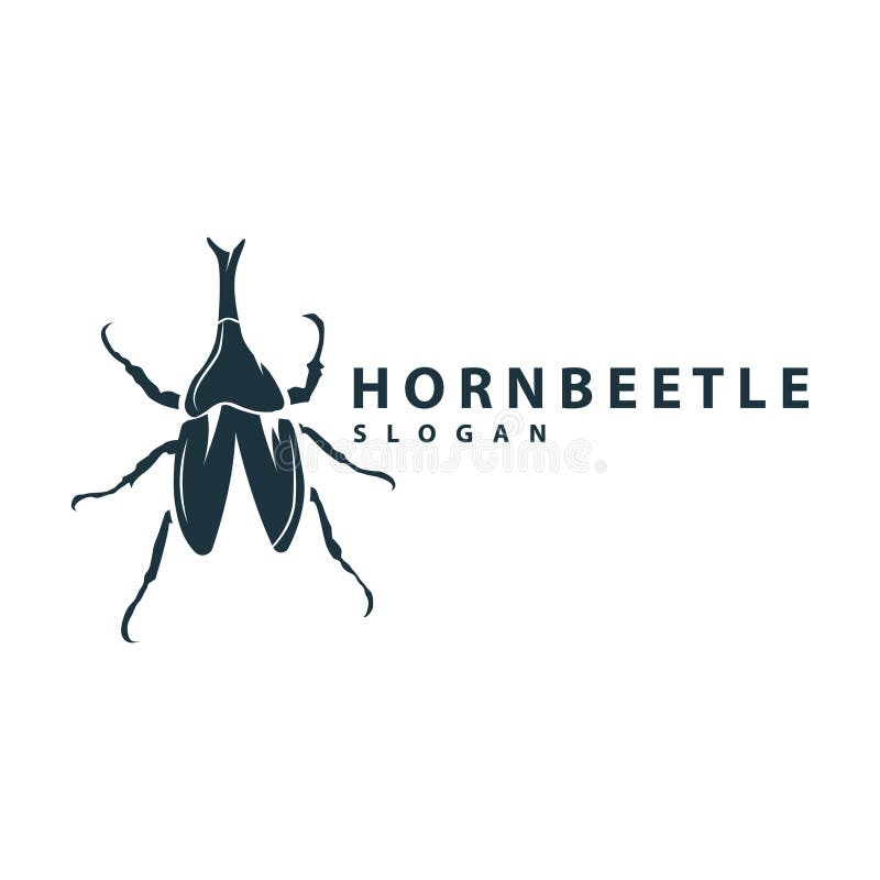 Beetle Logo Design Simple Silhouette Insect Animal Illustration ...