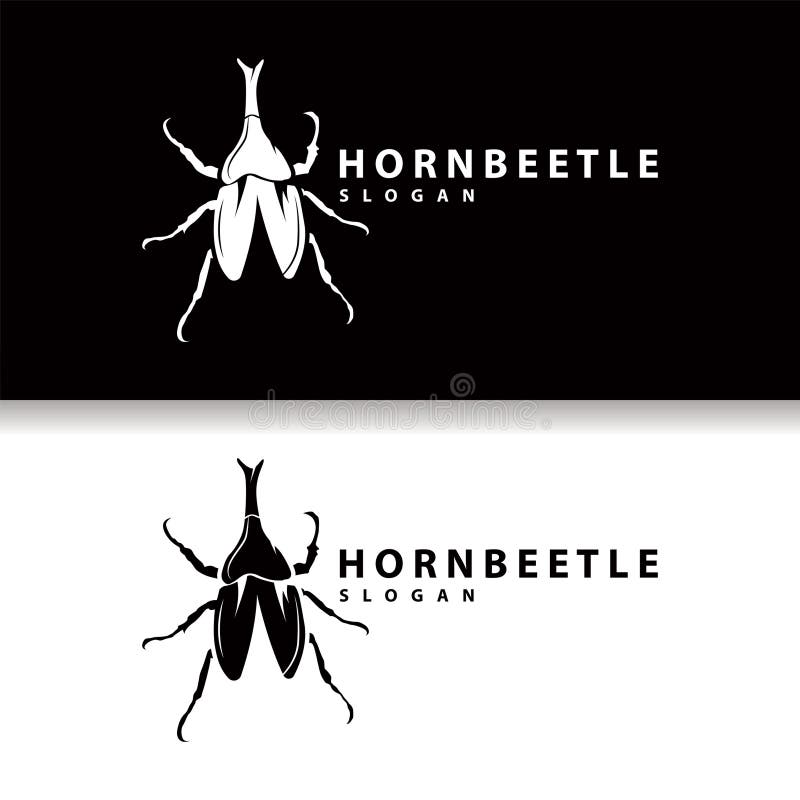 Beetle Logo Design Simple Silhouette Insect Animal Illustration ...