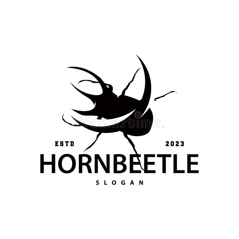 Beetle Logo Design Simple Silhouette Insect Animal Illustration ...