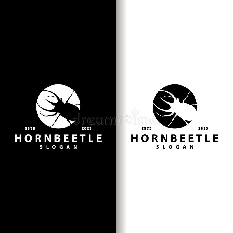 Beetle Logo Design Simple Silhouette Insect Animal Illustration ...