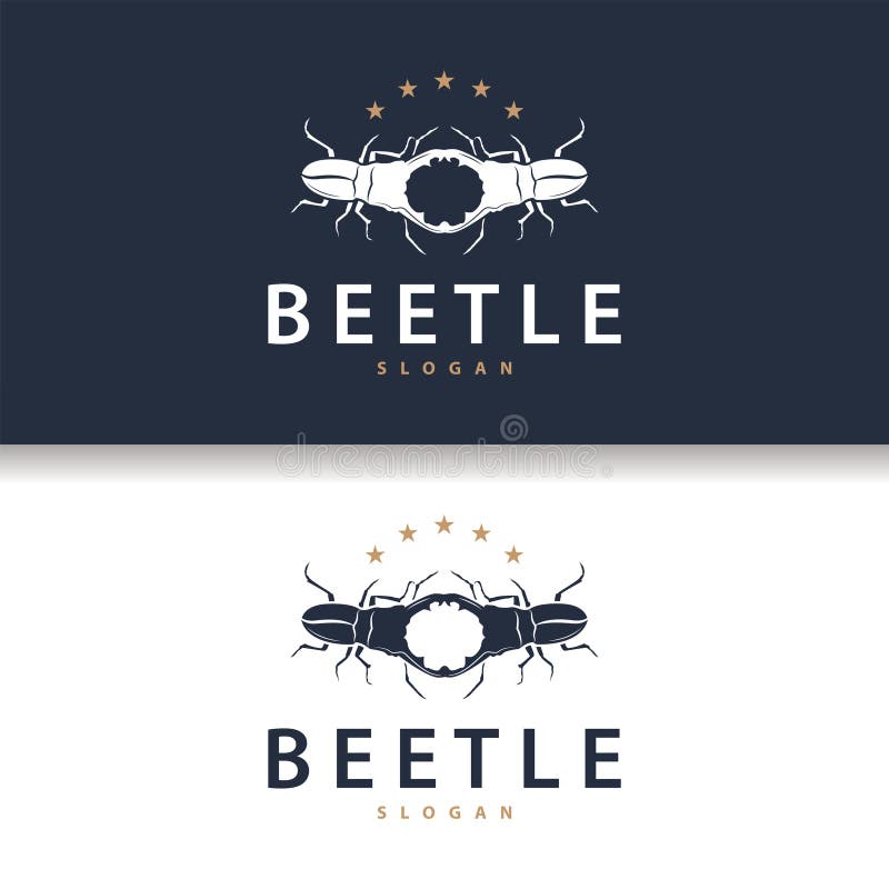 Beetle Logo Design Simple Silhouette Insect Animal Illustration ...