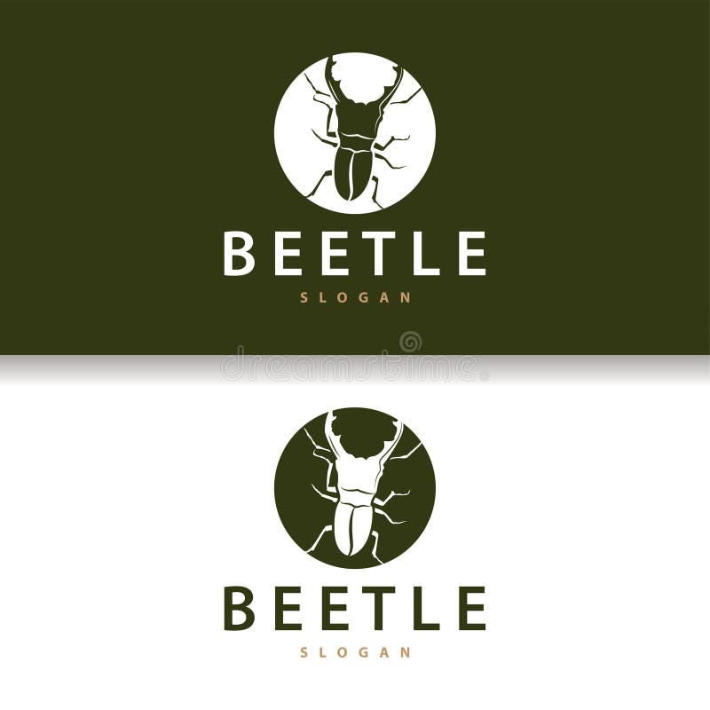 Beetle Logo Design Simple Silhouette Insect Animal Illustration ...