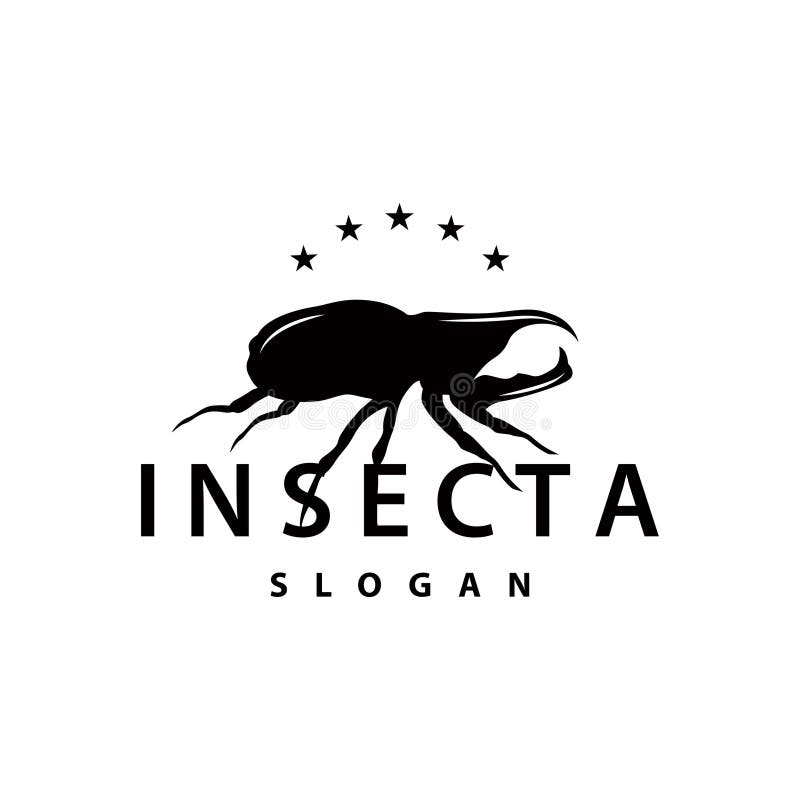 Beetle Logo Design Simple Silhouette Insect Animal Illustration ...