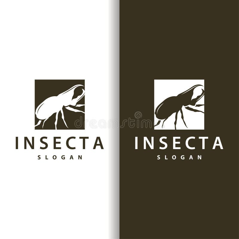 Beetle Logo Design Simple Silhouette Insect Animal Illustration ...