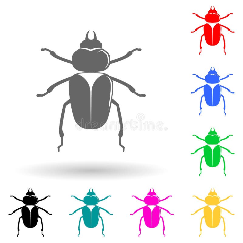 Beetle Multi Color Style Icon. Simple Glyph, Flat Vector of Insect ...