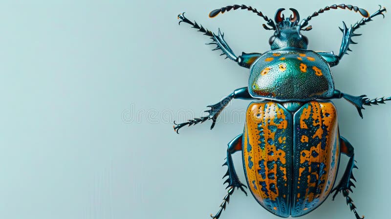 A Beetle with Orange and Blue Colors Stock Image - Image of colors ...