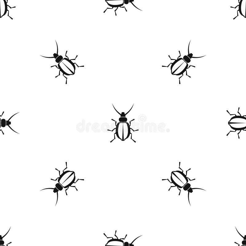 Beetle Pattern Seamless Black Stock Vector - Illustration of arthropod ...