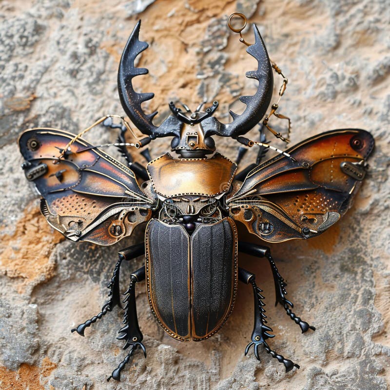 Beetle in Robotic Form on White Background. Generative Ai Stock ...