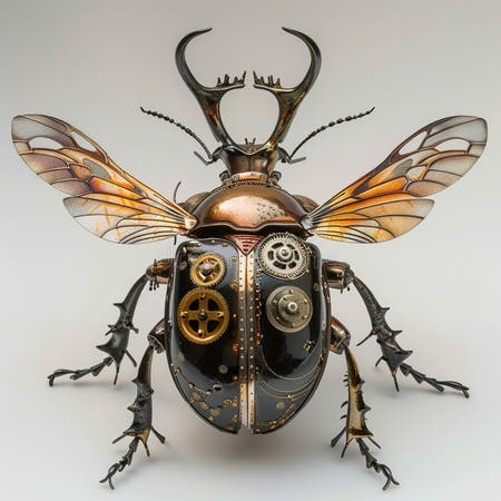 Beetle in Robotic Form on White Background. Generative Ai Stock ...