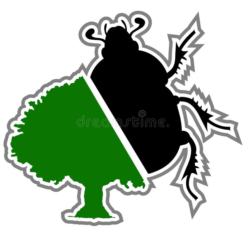 Beetle and tree stock vector. Illustration of view, nature - 36472576