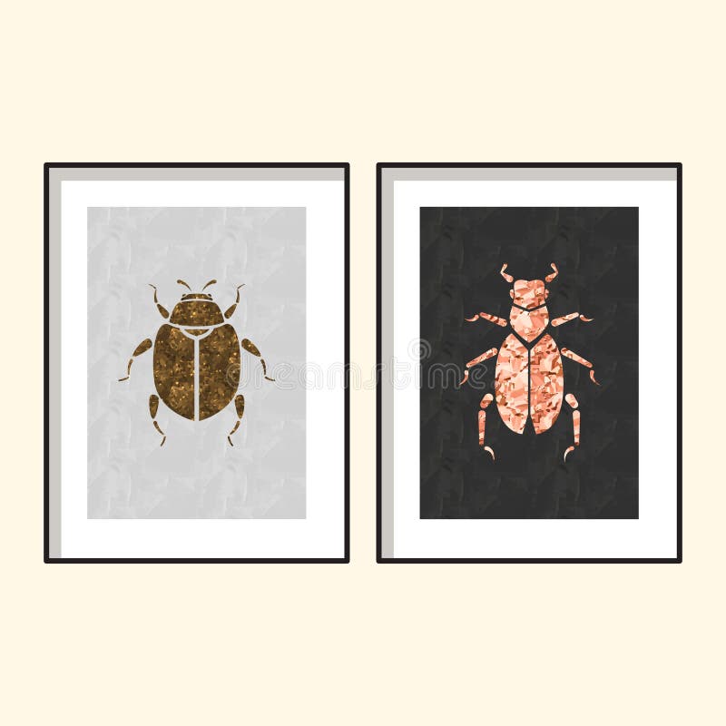 Beetle Wall Poster Art Designs Vector. Stock Vector - Illustration of ...