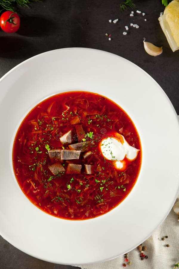 Beetroot and Cabbage Soup stock photo. Image of bowl - 79238602