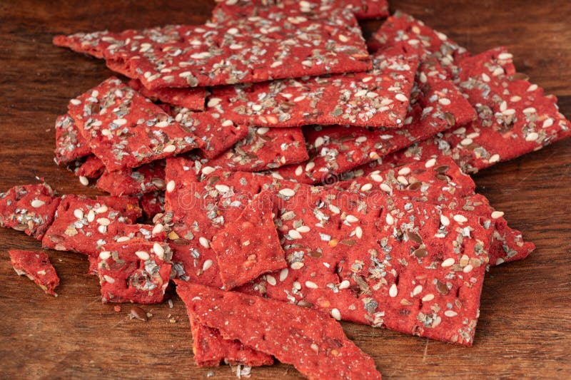 Beetroot Crackers, Thin Rusk Beet Root Bread, Red Diet Multigrain ...
