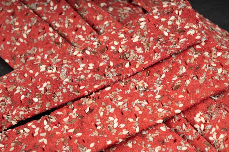 Beetroot Crackers, Thin Rusk Beet Root Bread, Red Diet Multigrain ...