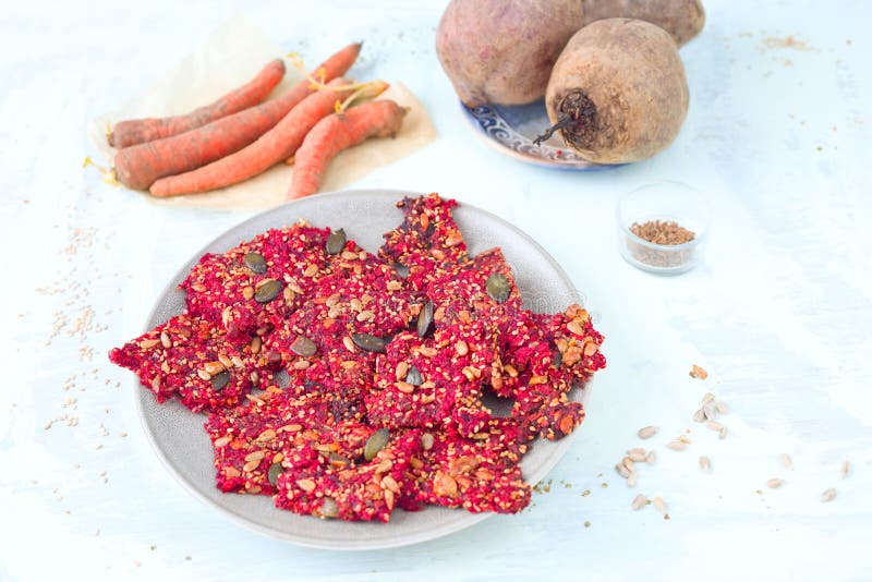 Beetroot crackers stock image. Image of piece, recipe - 214276813