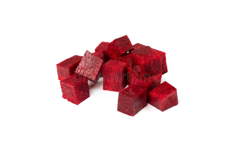 Beetroot Cubes Isolated stock photo. Image of pile, fresh - 258943590