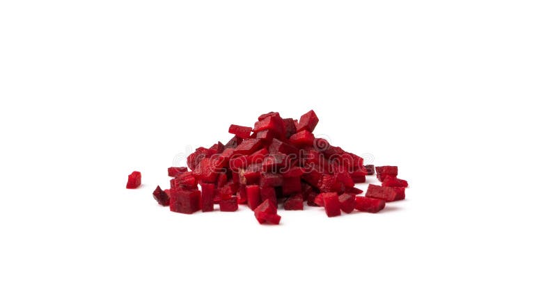 Beetroot Cubes Isolated stock image. Image of natural - 258943555