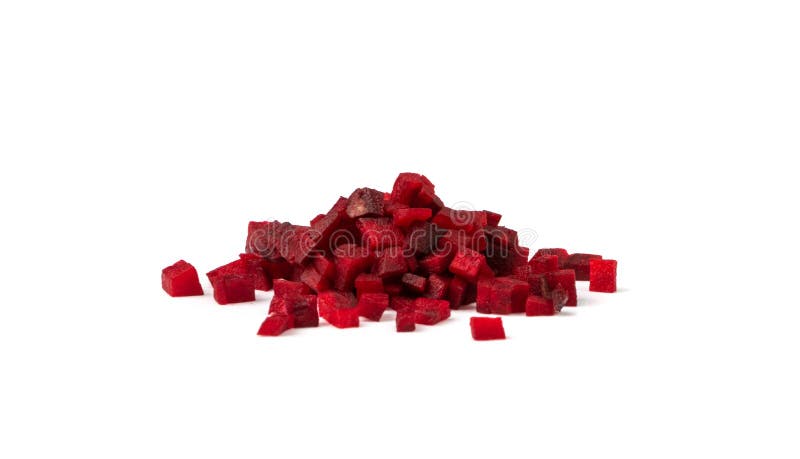 Beetroot Cubes Isolated stock image. Image of slice - 258943557
