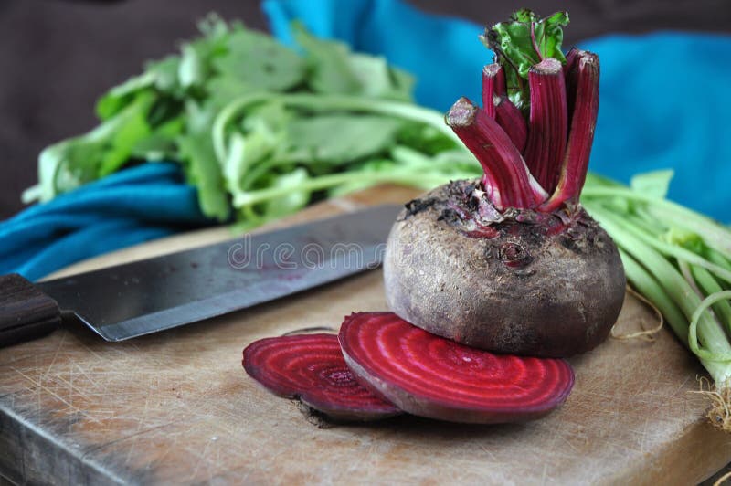 Beetroot Cutting on Wooden Board Stock Image - Image of taproot, root ...