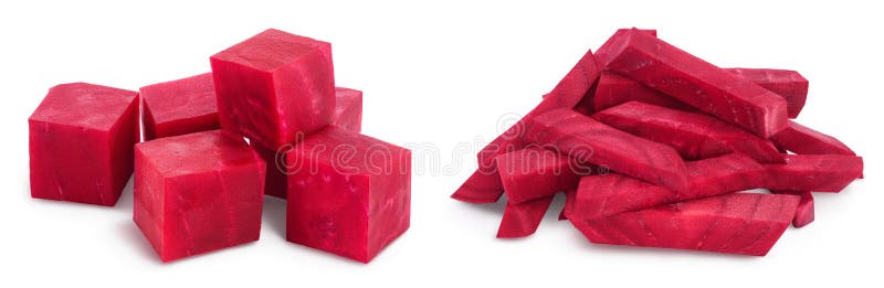Beetroot with Diced Isolated on White Background Full Depth of Field ...