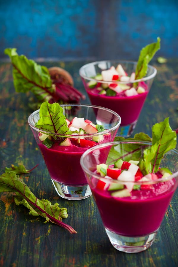 Beetroot gazpacho soup stock photo. Image of portion - 53391188