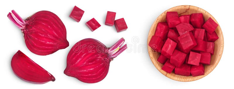 Beetroot Half and Slice Isolated on White Background with Full Depth of ...