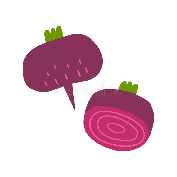 Beetroot Hand Drawn Flat Vector Illustration. Fresh Beet Vegetable ...