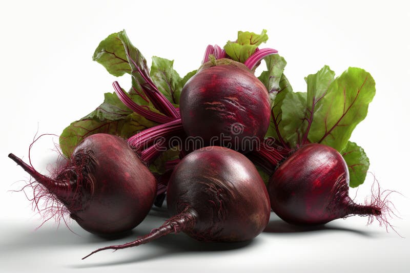 Beetroot Isolated on White Background. Fresh Red Beetroot with Leaves ...
