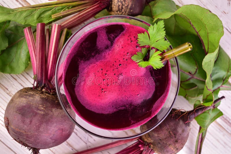 Beetroot Juice in a Glass. Useful Healing Drink. Flat Lay. Stock Photo ...
